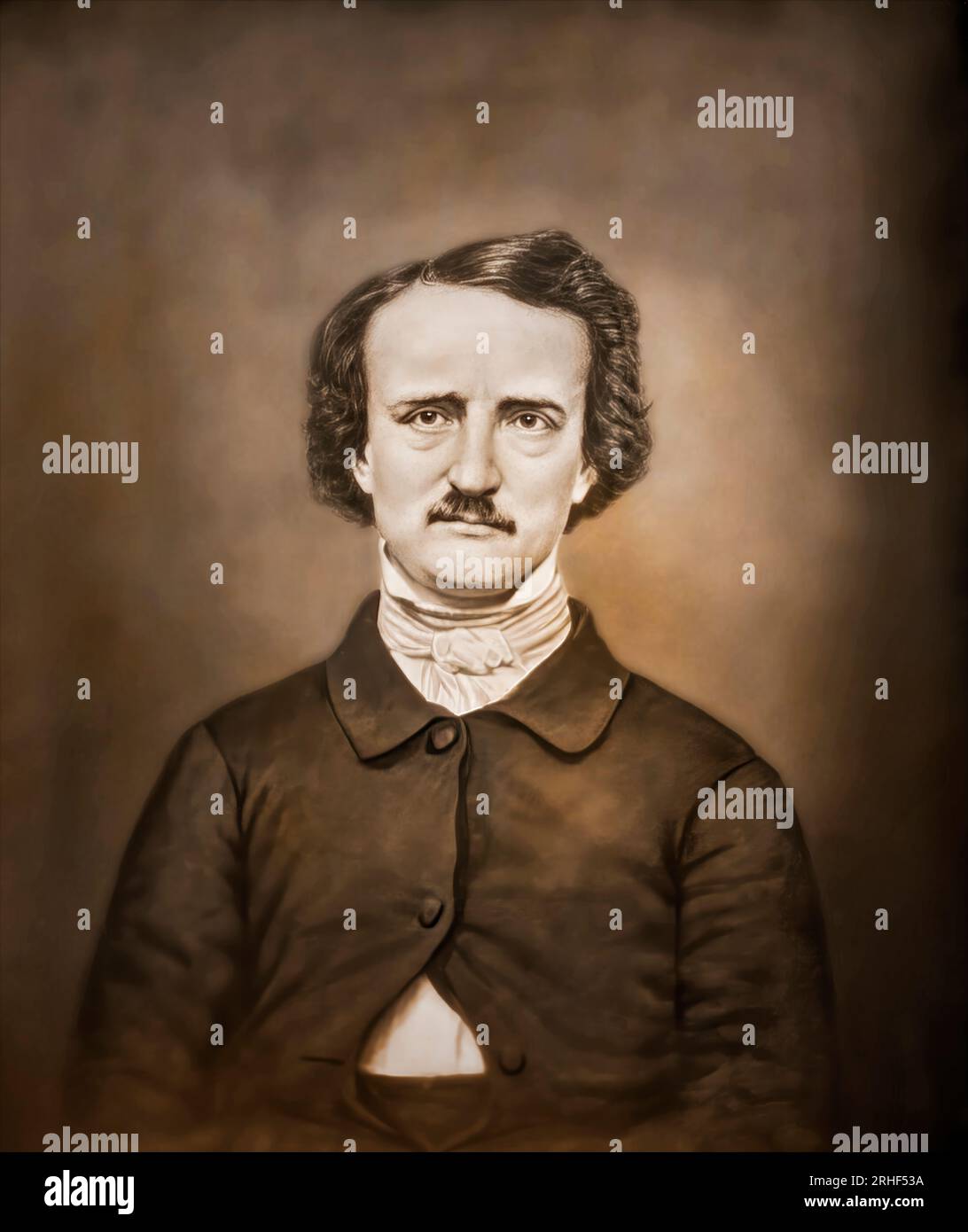 Portrait of Edgar Allan Poe, 1809 – 1849, American writer, digitally ...
