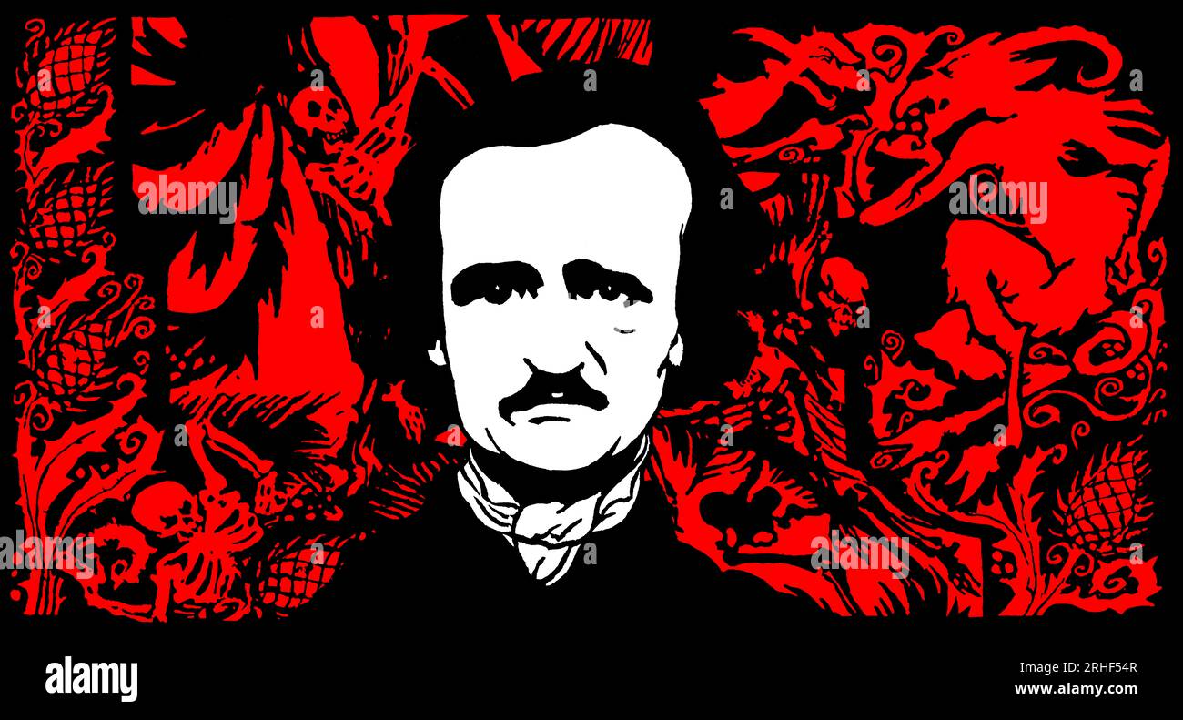 Portrait of Edgar Allan Poe by Félix Vallotton, 1894, The Masqueraders ...