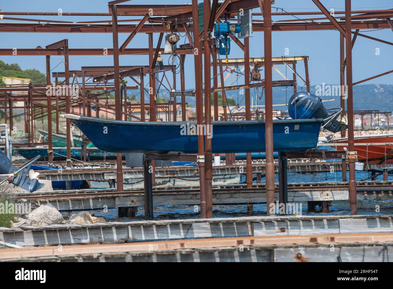 Oyster park on the Thau pond in Bouzigues, France Stock Photo - Alamy