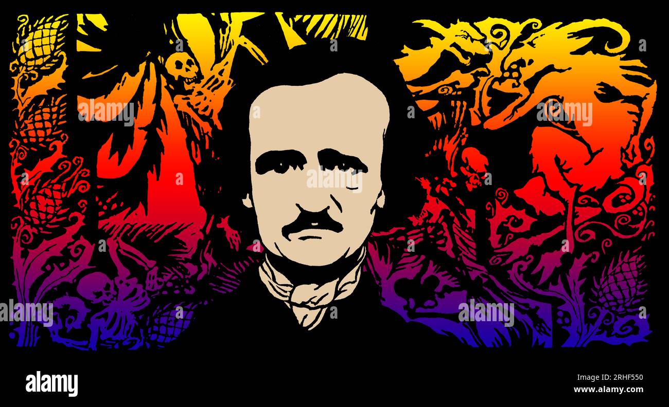 Portrait of Edgar Allan Poe by Félix Vallotton, 1894, The Masqueraders ...