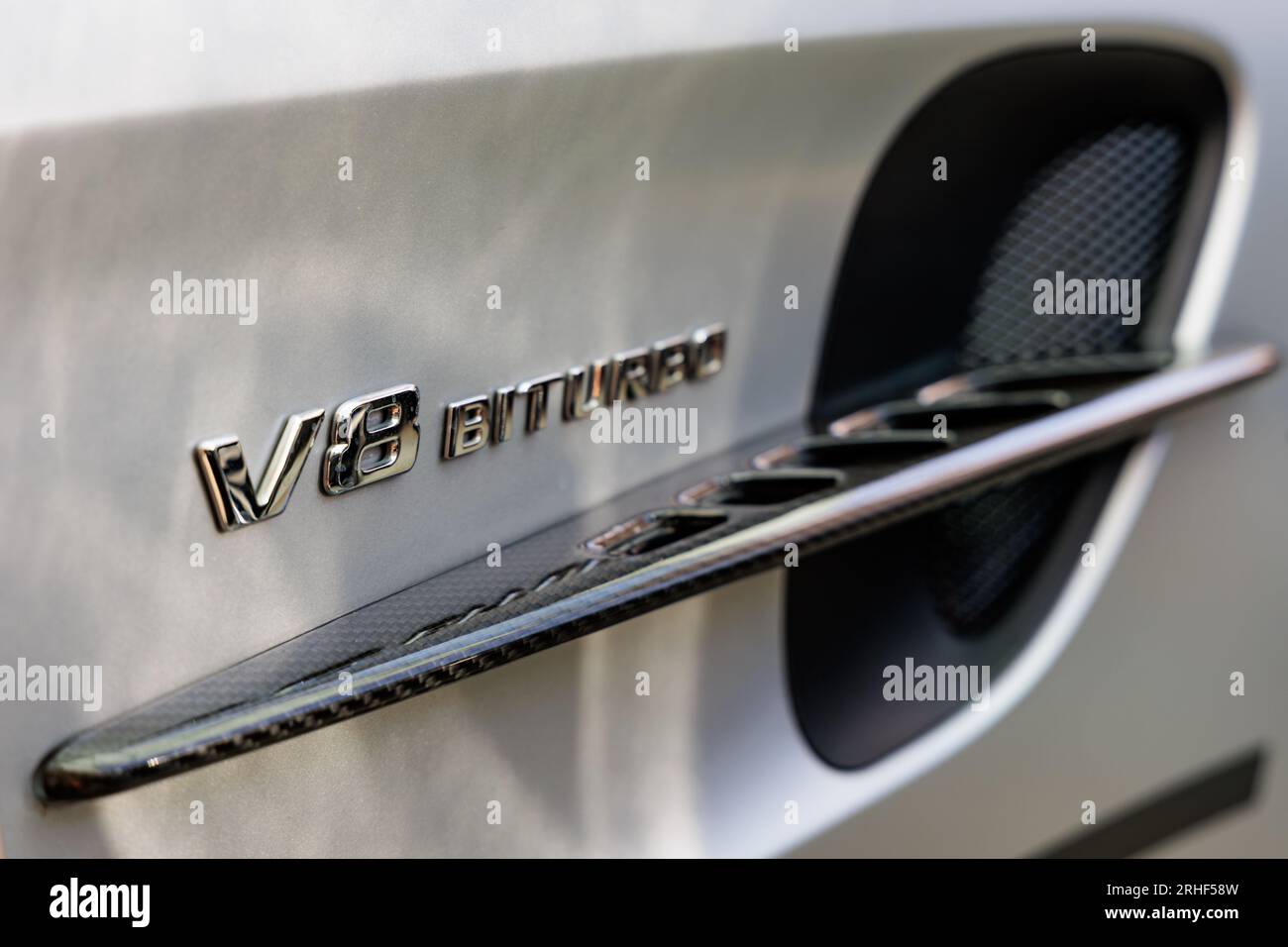 Mercedes AMG GT R supercar close up details Stock Photo - Alamy