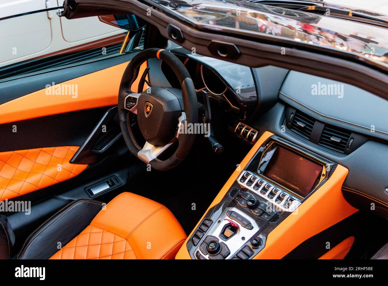 Lamborghini Aventador interior Stock Photo - Alamy