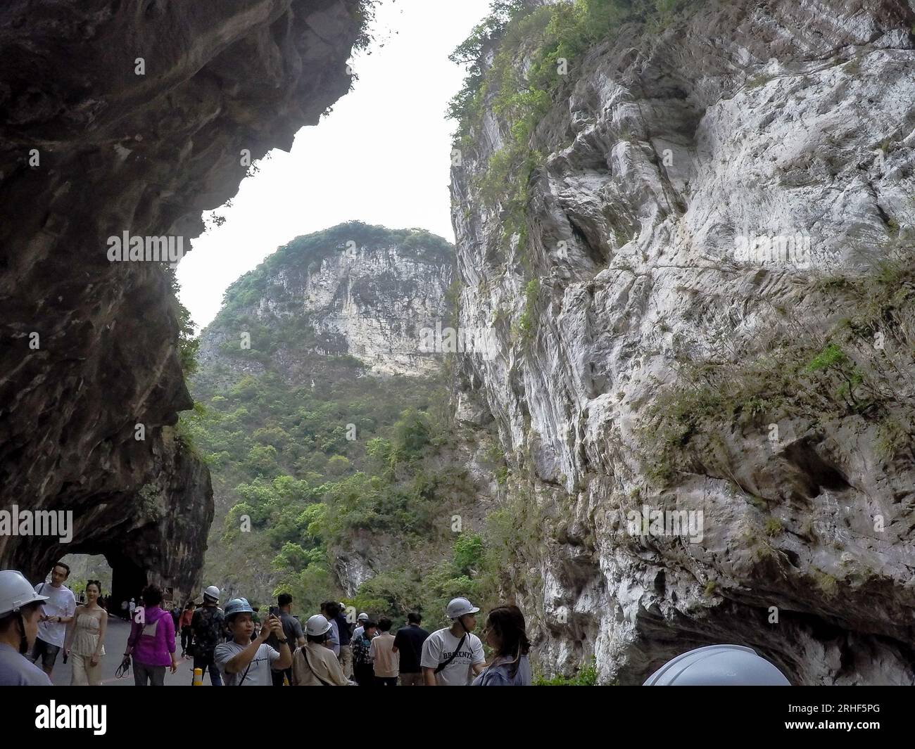 Tourists visiting Taroko Gorge National Park, the most stunning view of ...