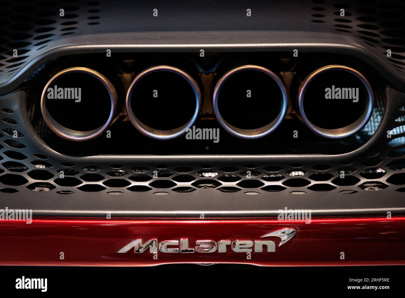 McLaren 765 LT coupe supercar exhausts Stock Photo - Alamy