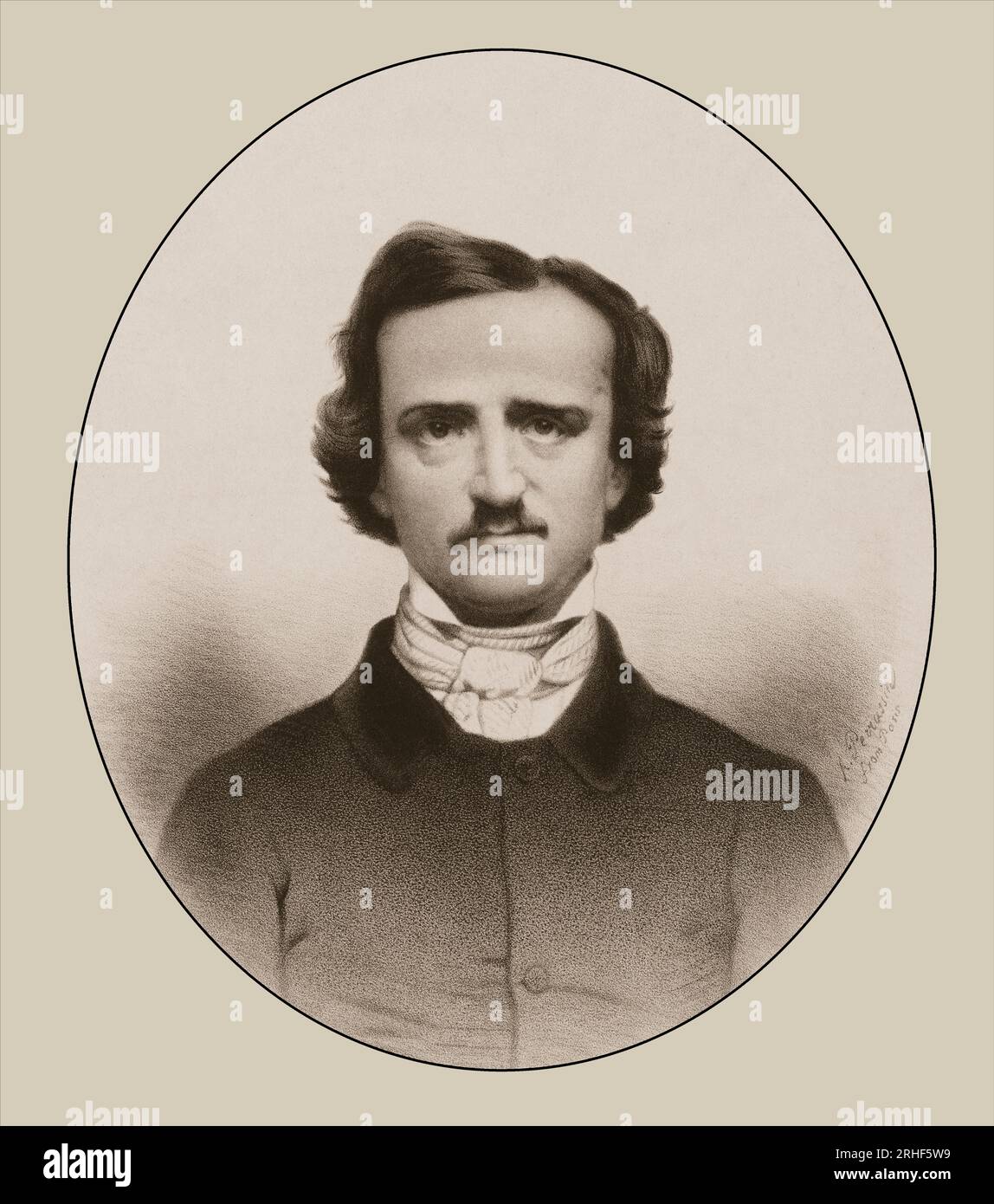 Portrait of Edgar Allan Poe, 1809 – 1849, American writer, digitally ...