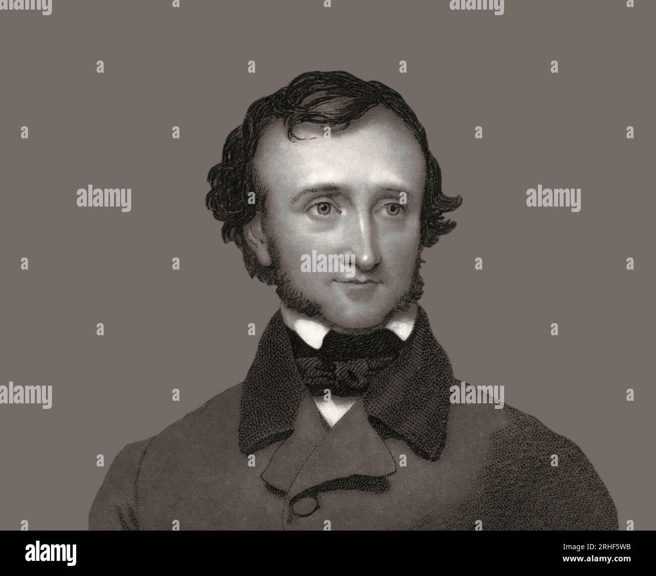 Portrait of Edgar Allan Poe, 1809 – 1849, American writer, digitally ...