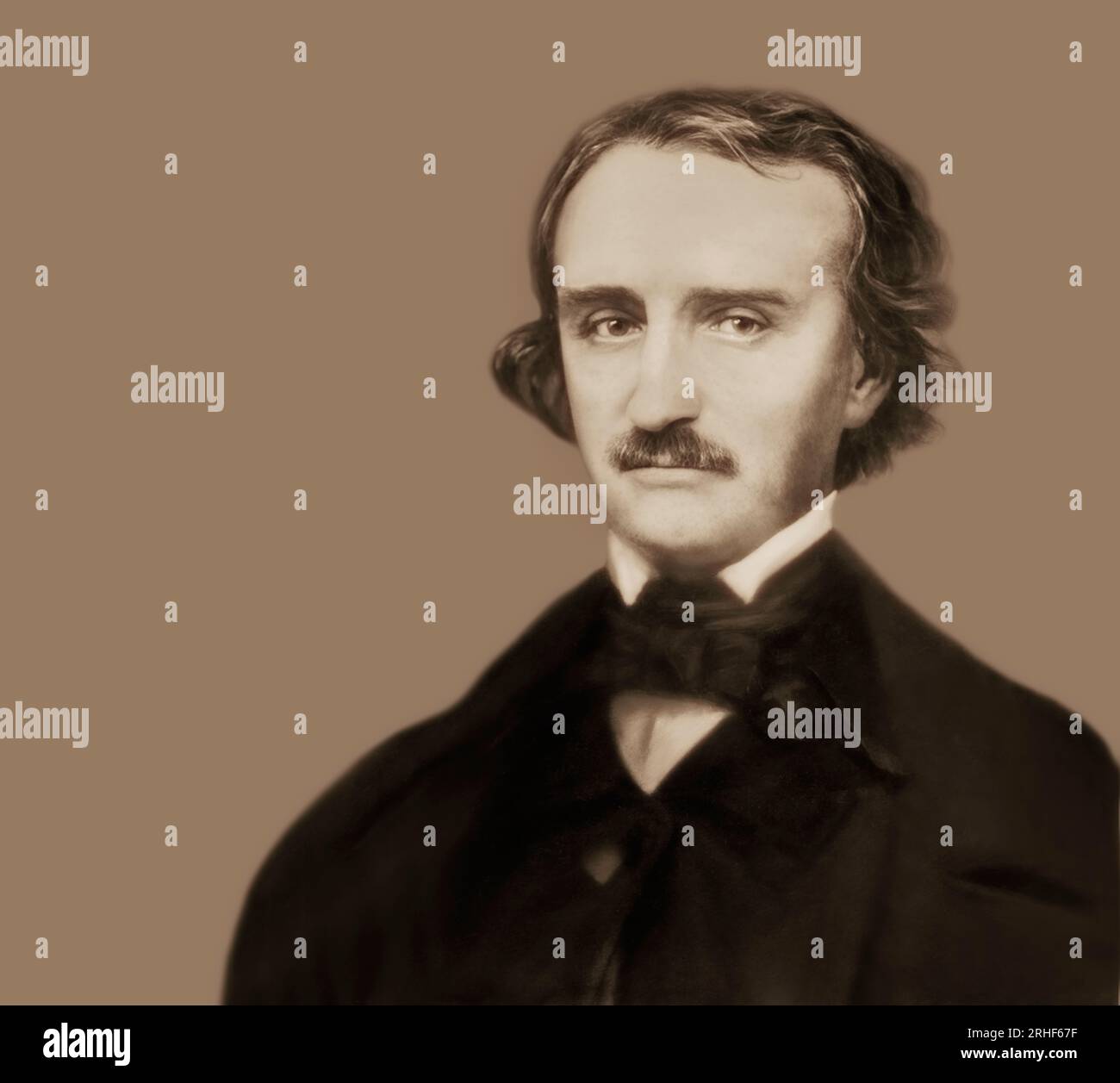Portrait of Edgar Allan Poe, 1809 – 1849, American writer, digitally ...