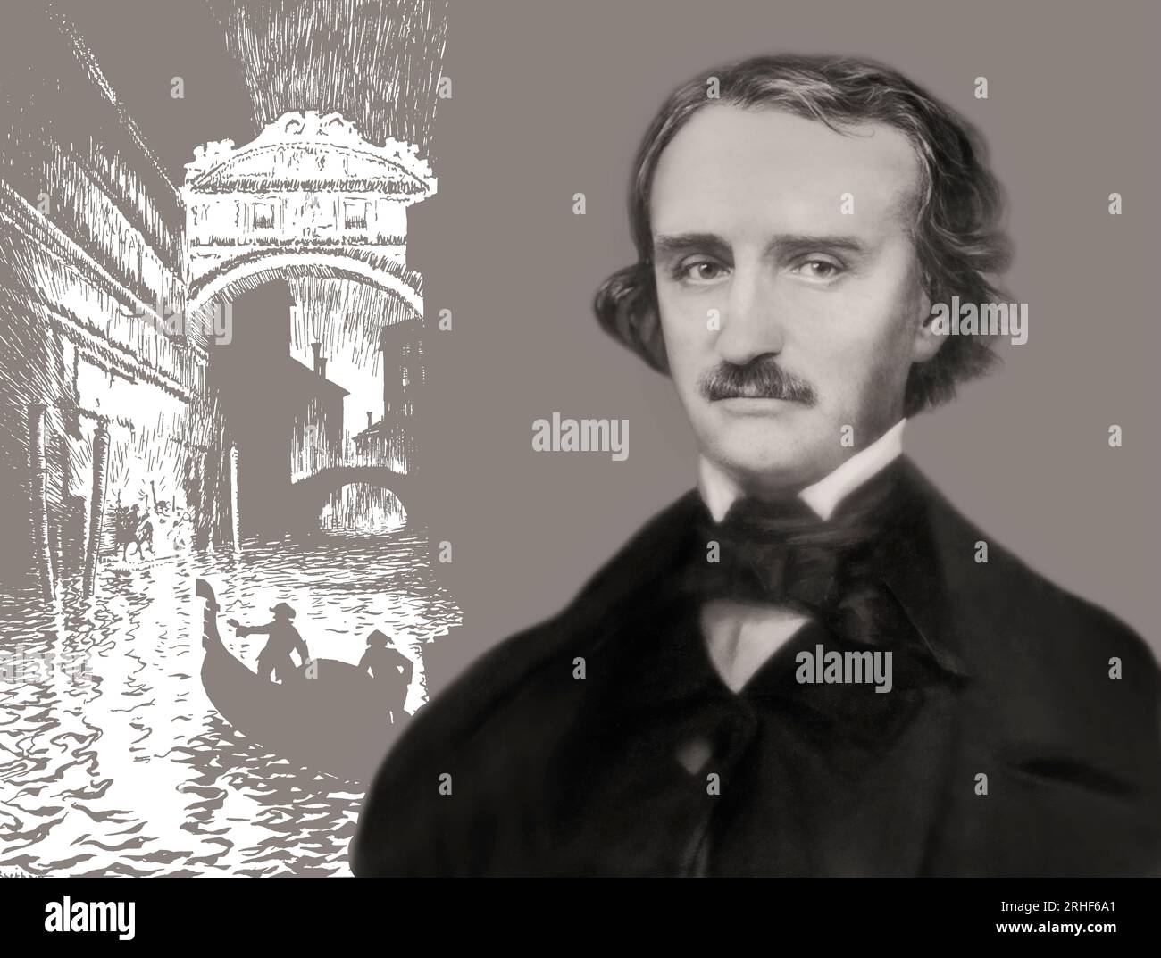 Portrait of Edgar Allan Poe, The Assignation, illustration from Poe's ...