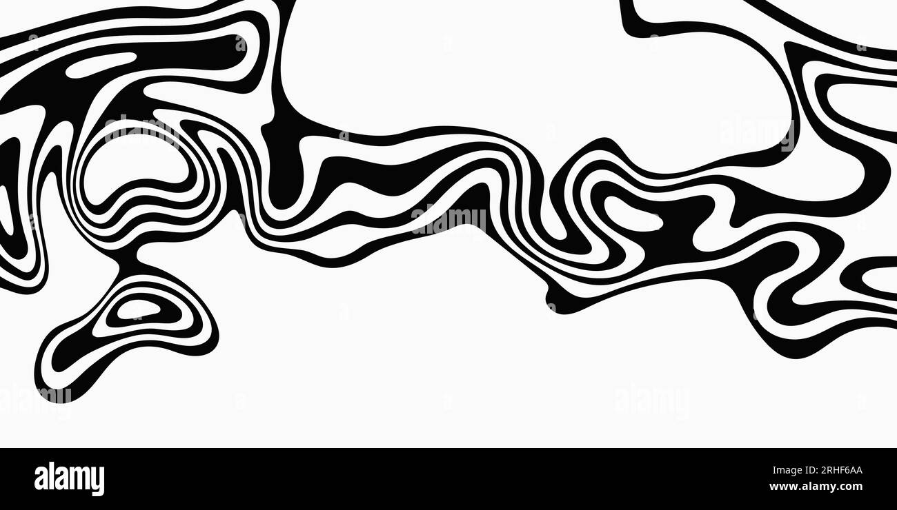 Abstract wave background, black and white wavy stripes and lines. Optical art Stock Vector Image ...