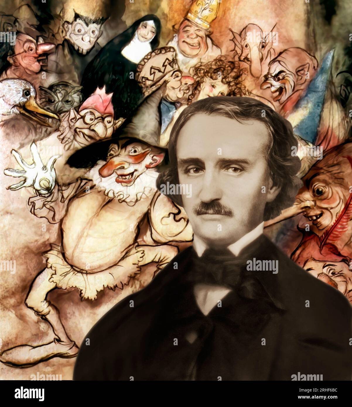 Portrait of Edgar Allan Poe, The Masque of the Red Death, illustration ...