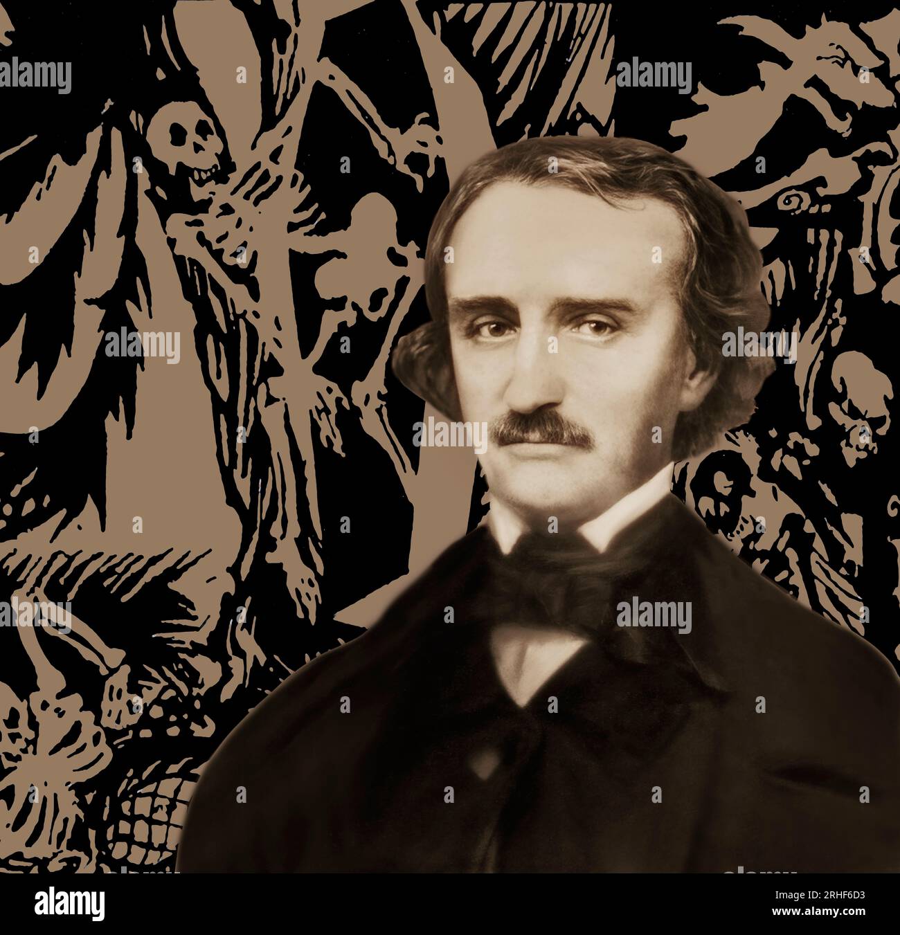 Portrait of Edgar Allan Poe, The Masqueraders, illustration from Poe's ...