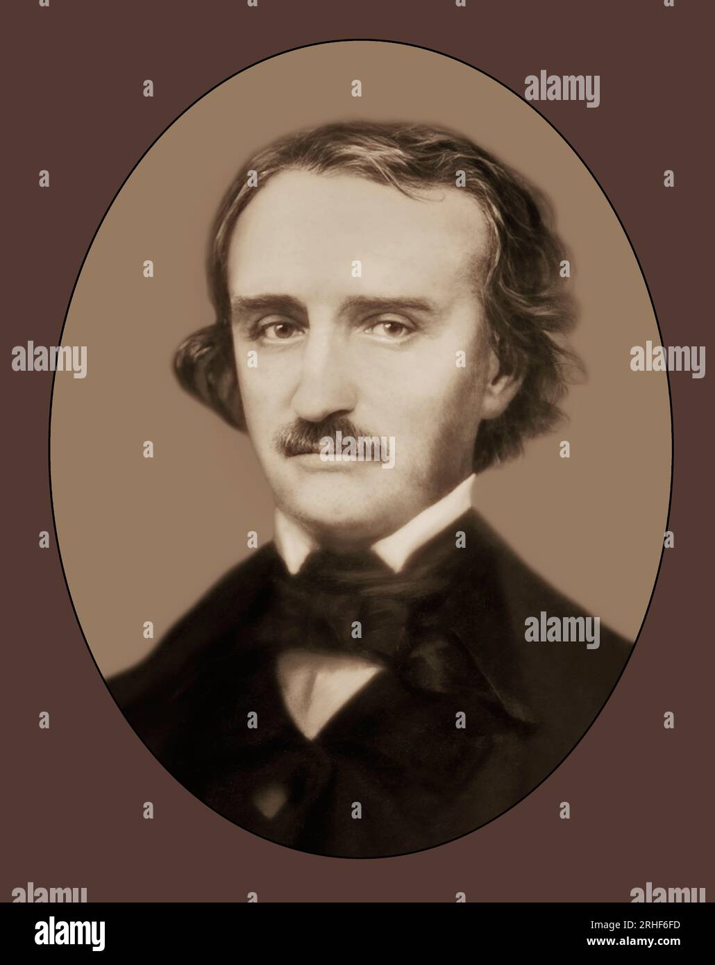 Portrait of Edgar Allan Poe, 1809 – 1849, American writer, digitally ...