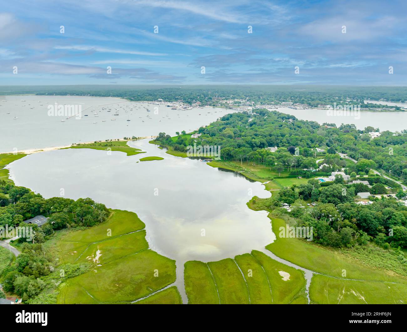 aerial view of north haven and sag harbor Stock Photo - Alamy