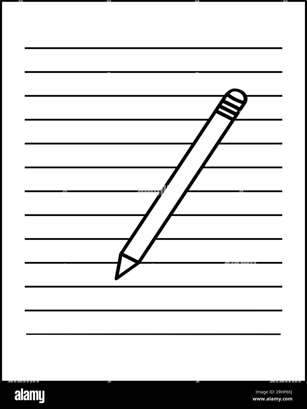 Notebook paper background with a pencil. School supply. Back to school ...