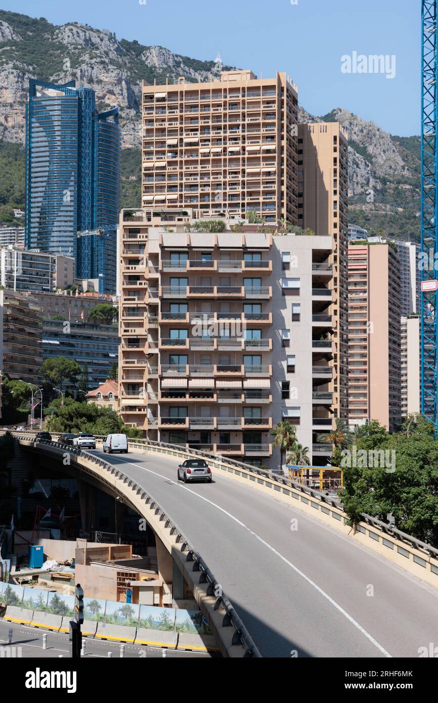 Cars traveling along an overpass in Monte Carlo, Monaco Stock Photo - Alamy