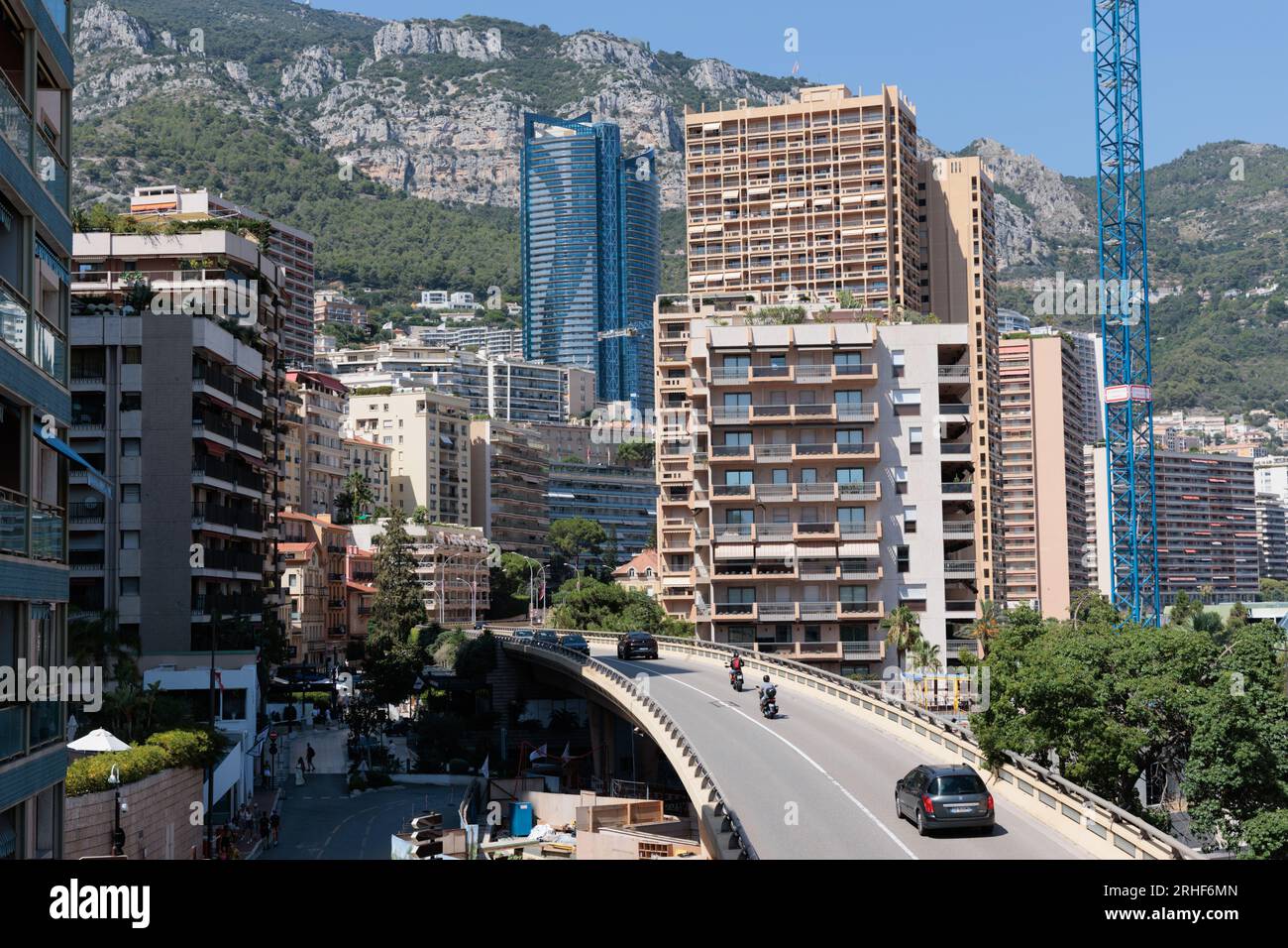 Cars traveling along an overpass in Monte Carlo, Monaco Stock Photo - Alamy