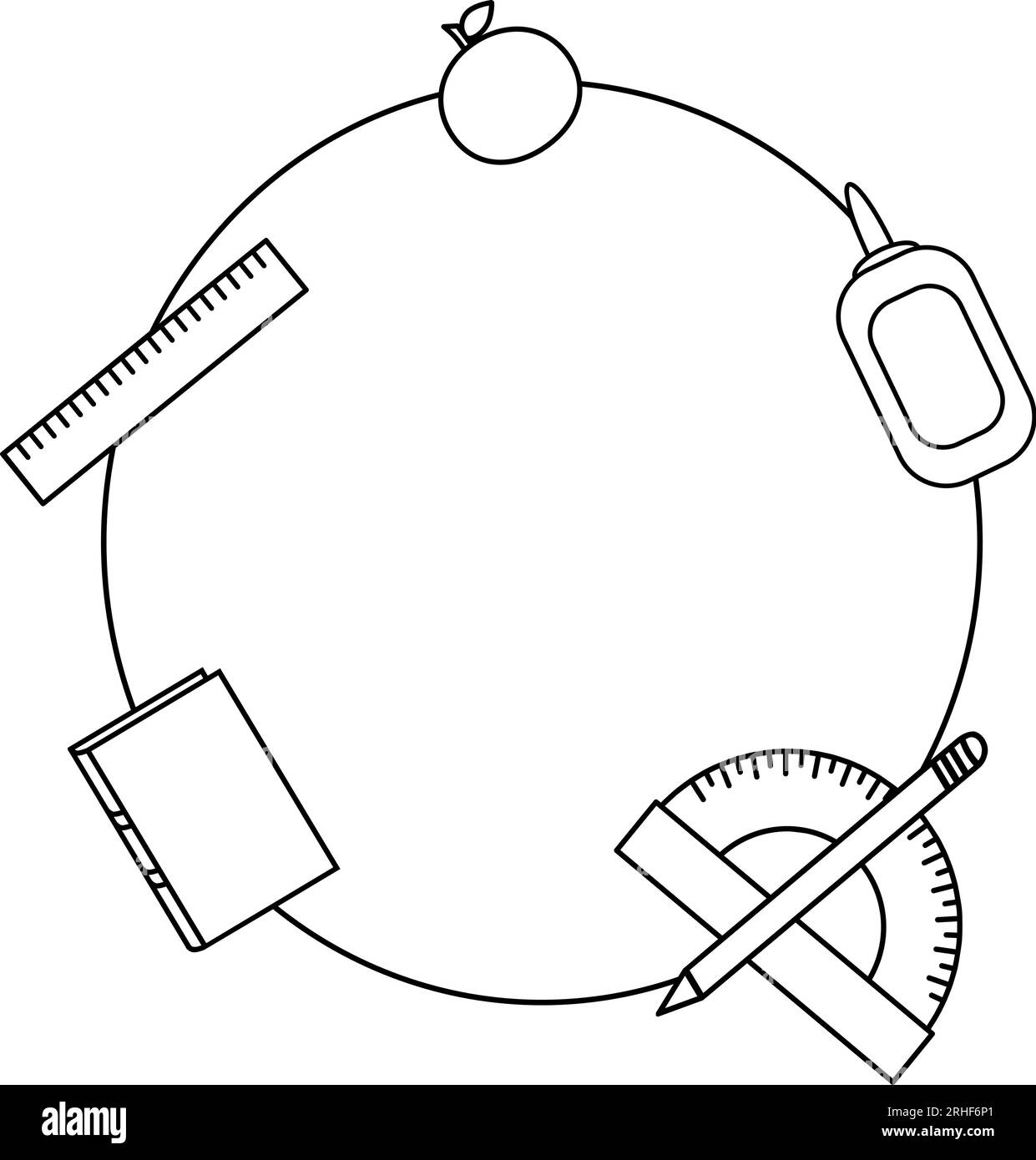 Doodle school frame. Hand drawn stadying education. School supplies and ...