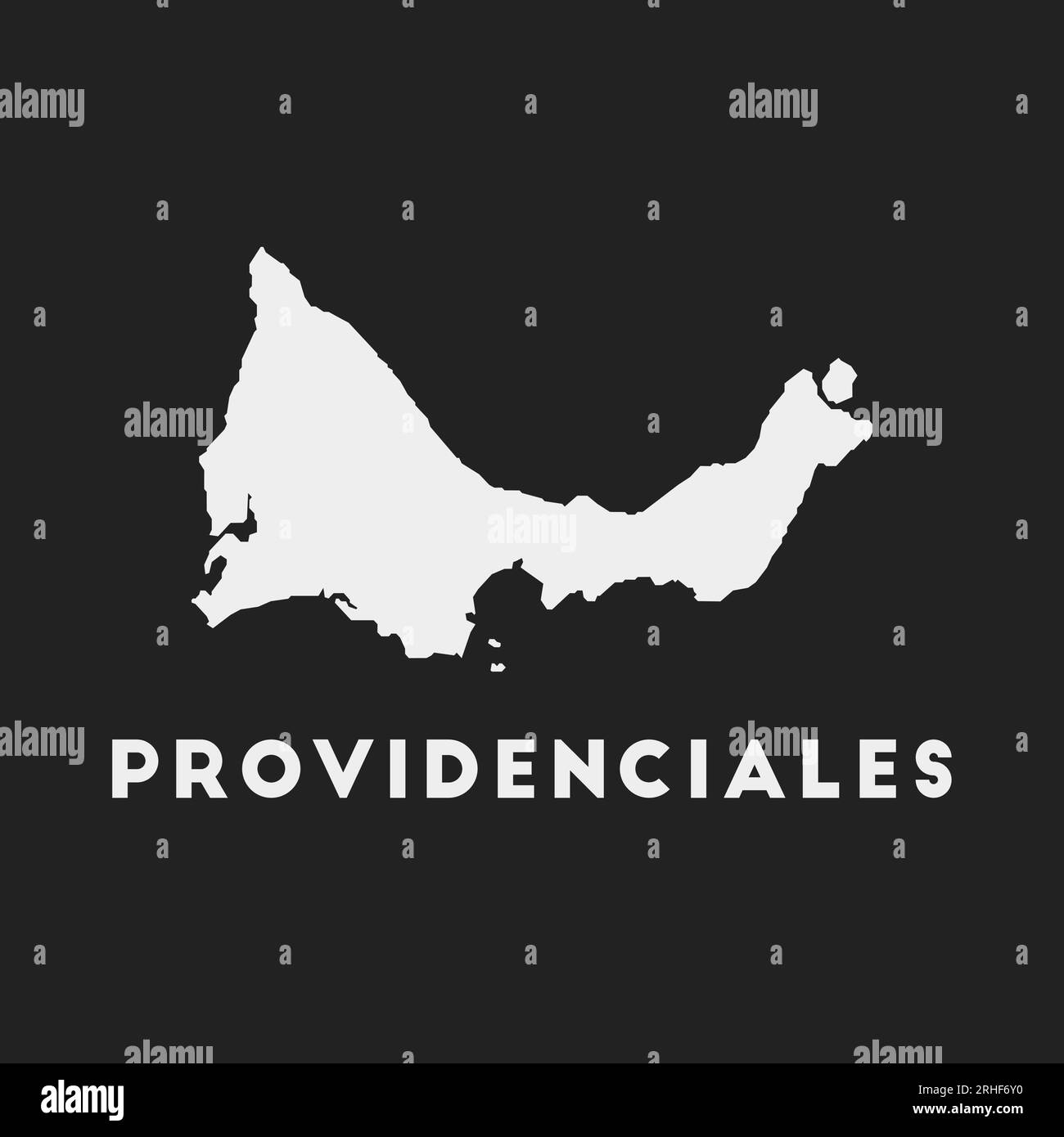 Providenciales icon. Island map on dark background. Stylish ...