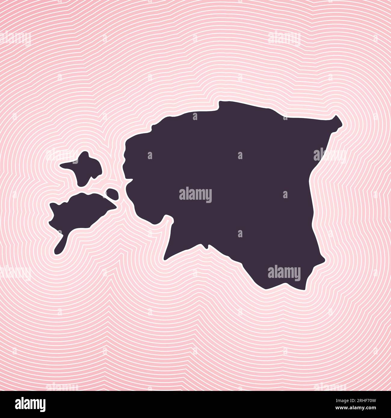 Estonia map icon. Country shape on radiant striped gradient background ...