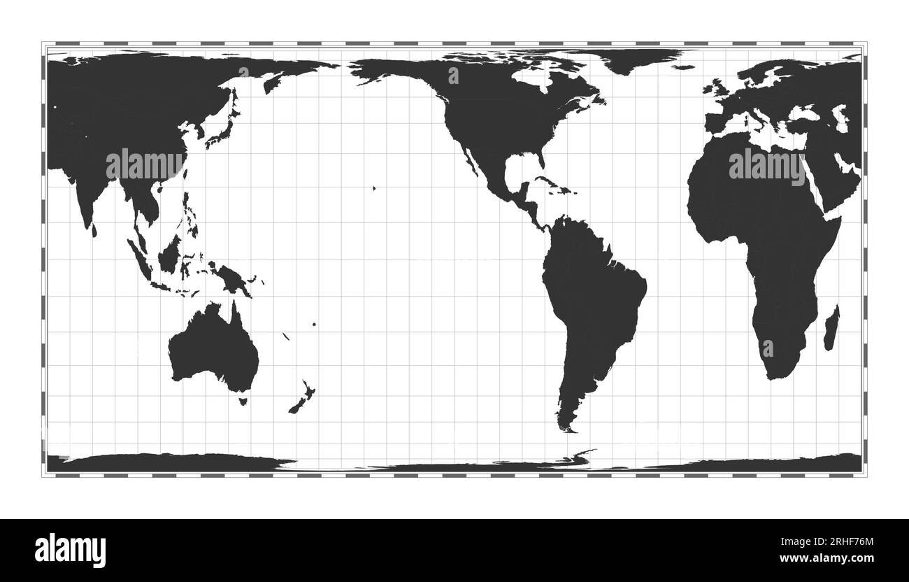 Unlabeled World Map With Latitude And Longitude