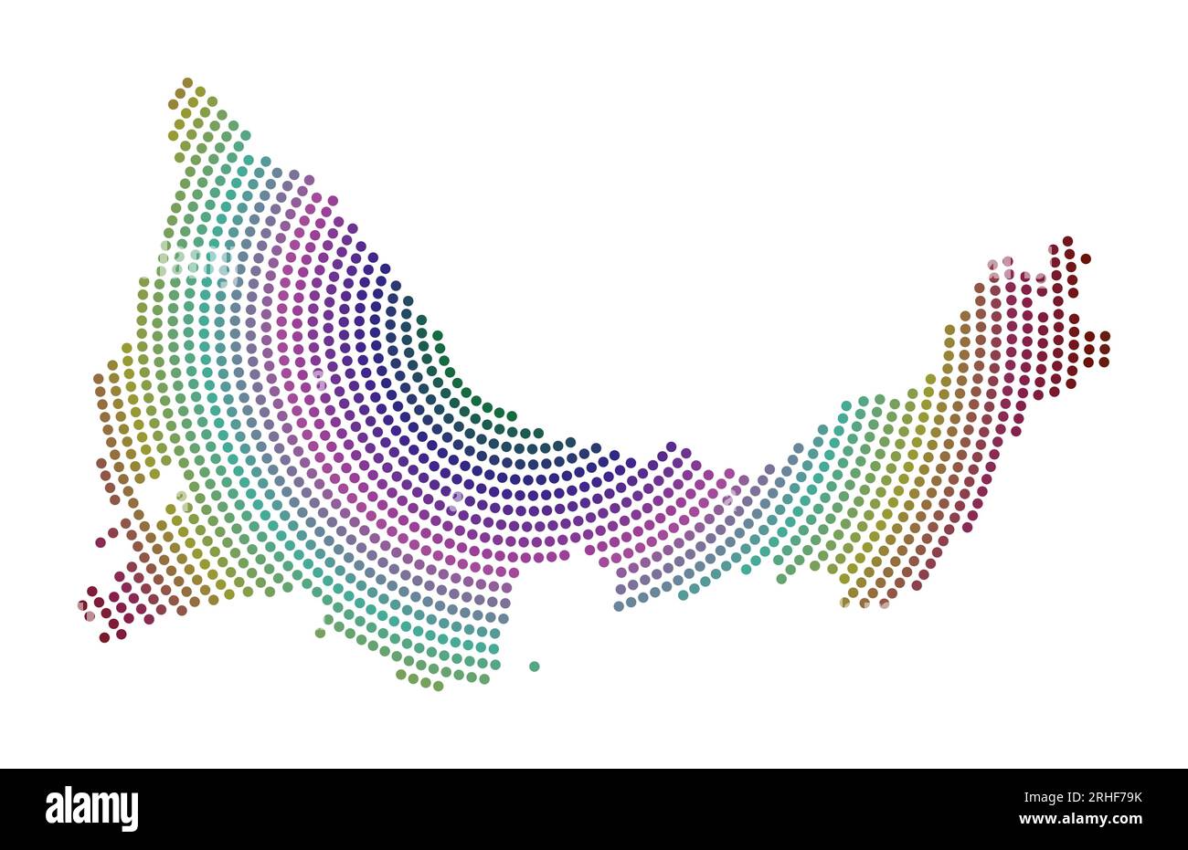 Providenciales dotted map. Digital style shape of Providenciales. Tech ...