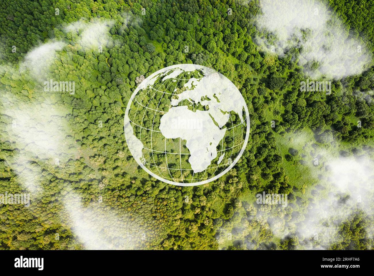 Recycle and Zero waste symbol in the middle of a beautiful untouched ...