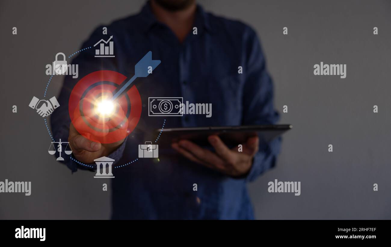 business man handling documents and develop the company's strategy with ...