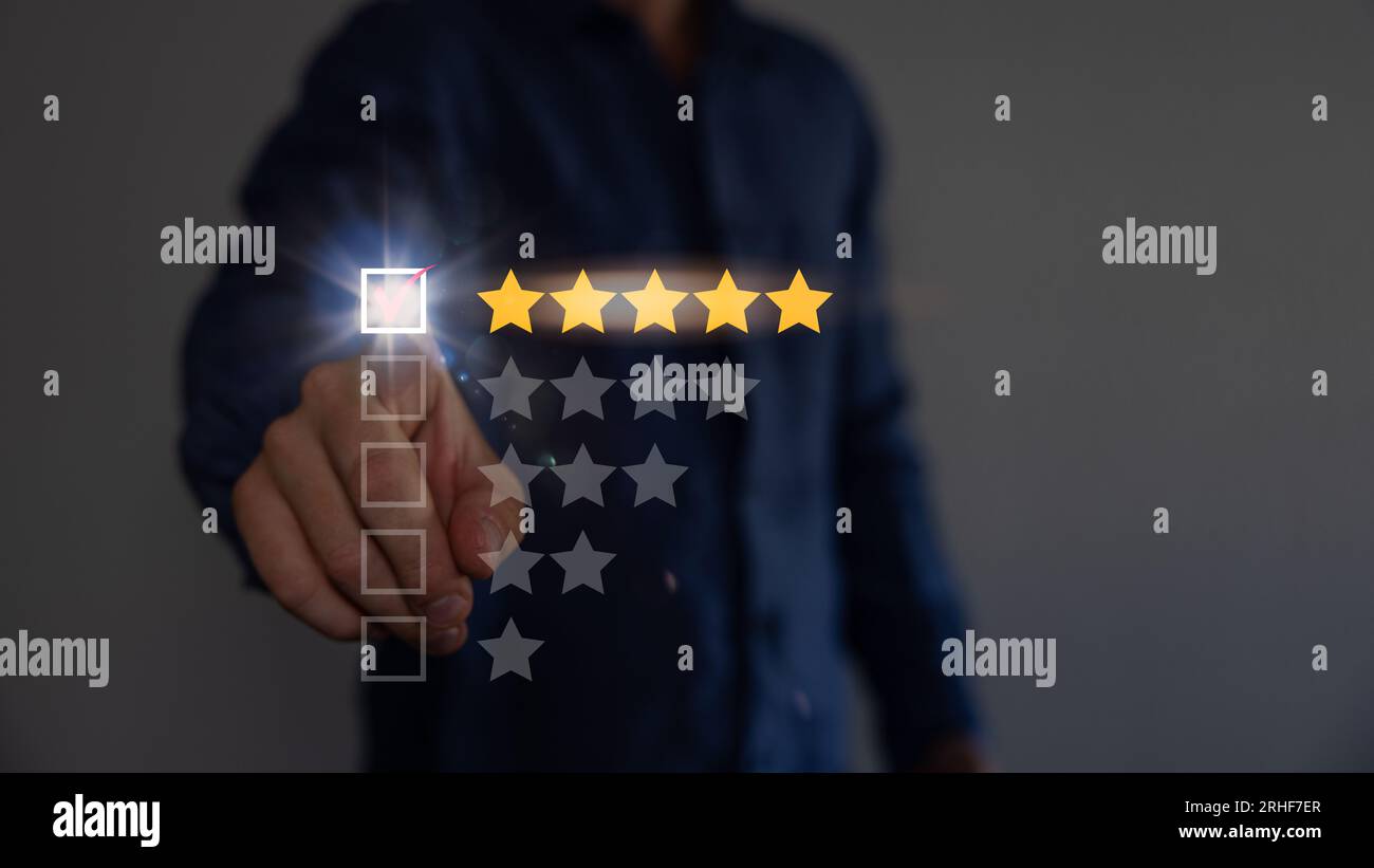 Increase rating, evaluation and classification concept. Businessman ...