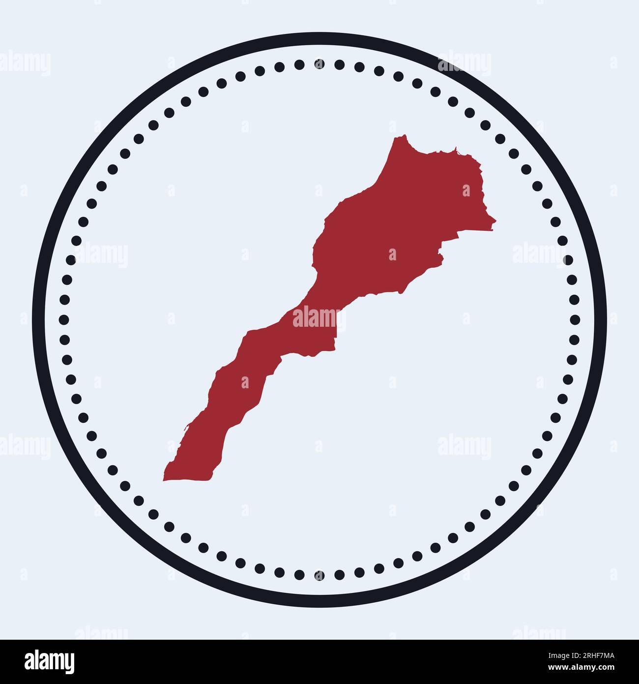 Morocco round stamp. Round logo with country map and title. Stylish ...