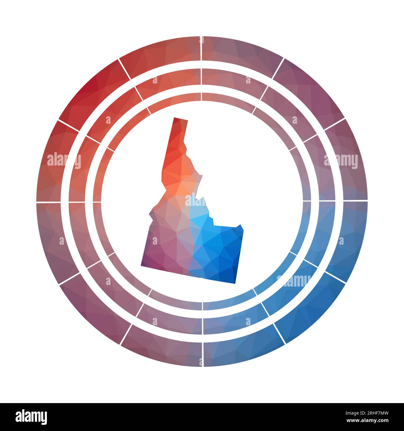 Idaho badge. Bright gradient logo of US state in low poly style ...