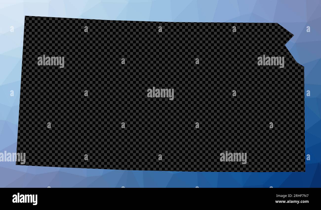 Kansas geometric map. Stencil shape of Kansas in low poly style ...