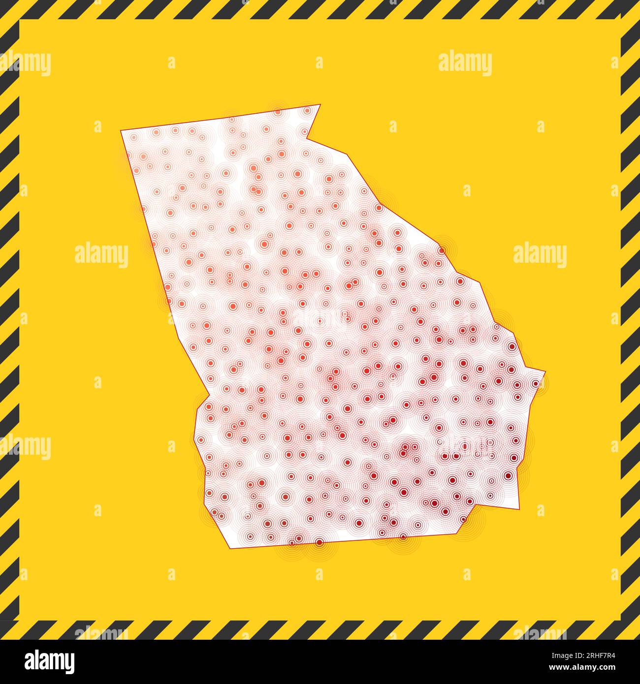 Georgia closed - virus danger sign. Lockdown US state icon. Black ...