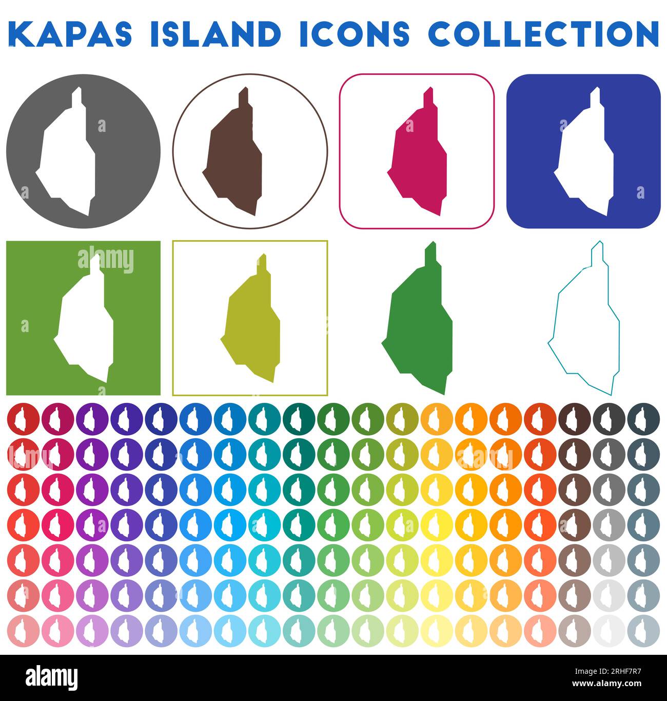 Kapas Island icons collection. Bright colorful trendy map icons. Modern ...