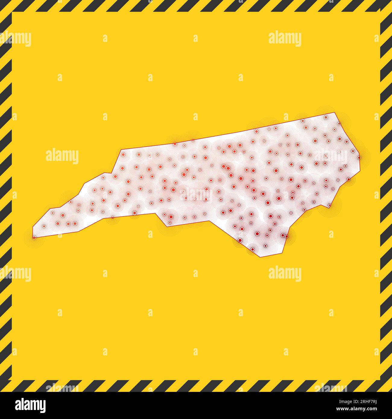 North Carolina closed - virus danger sign. Lock down US state icon ...