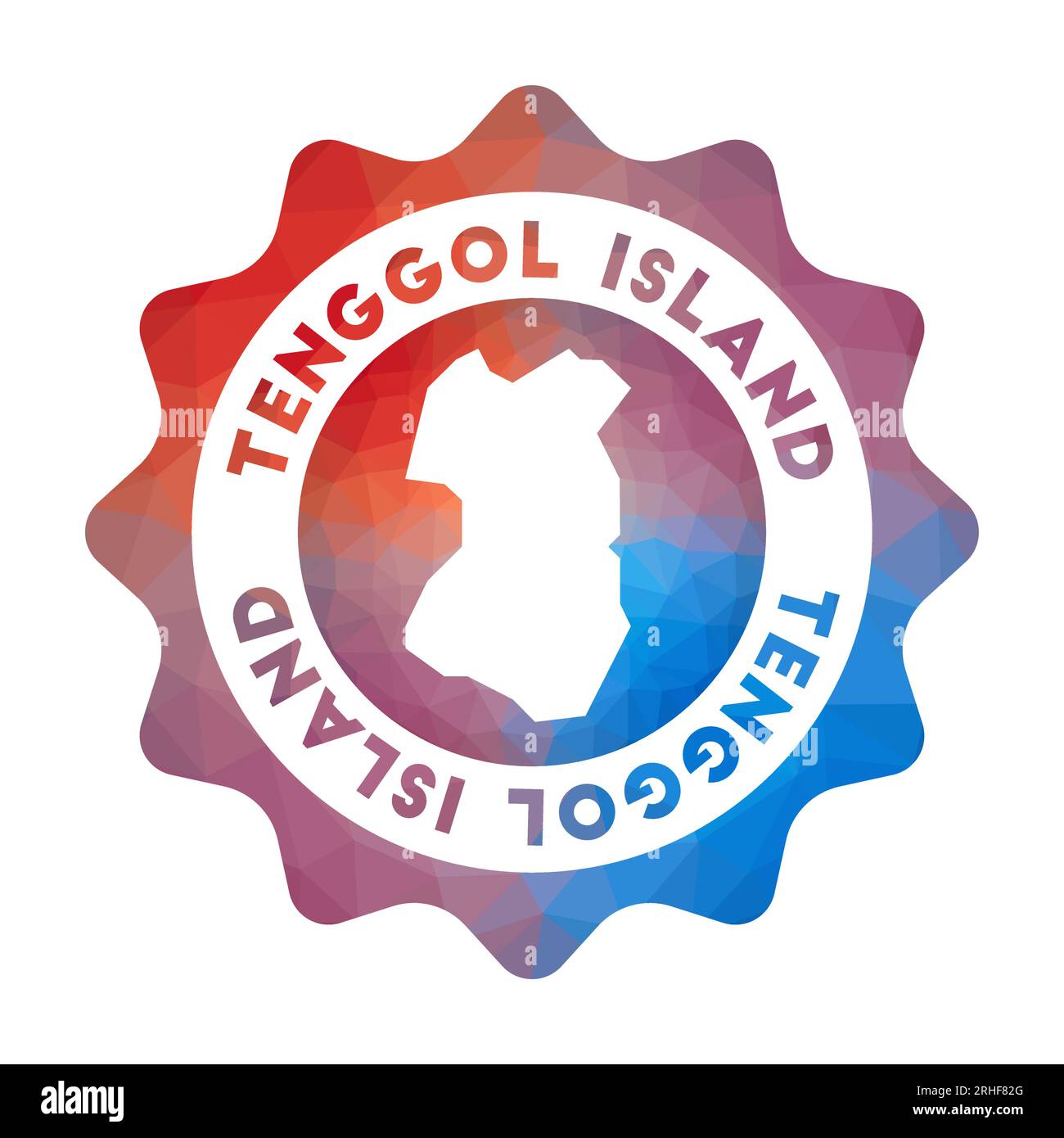 Tenggol Island low poly logo. Colorful gradient travel logo in ...