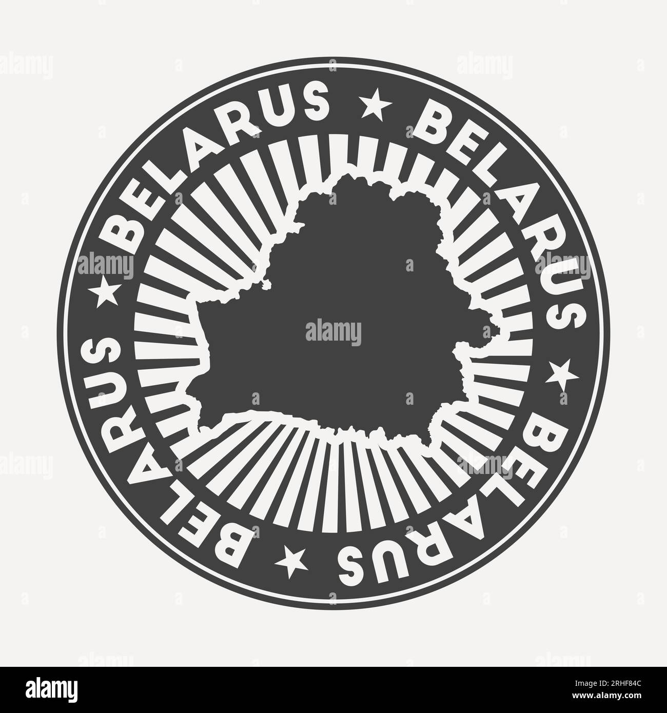 Belarus round logo. Vintage travel badge with the circular name and map ...