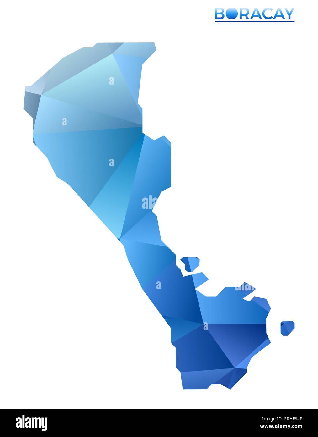 Vector polygonal Boracay map. Vibrant geometric island in low poly ...