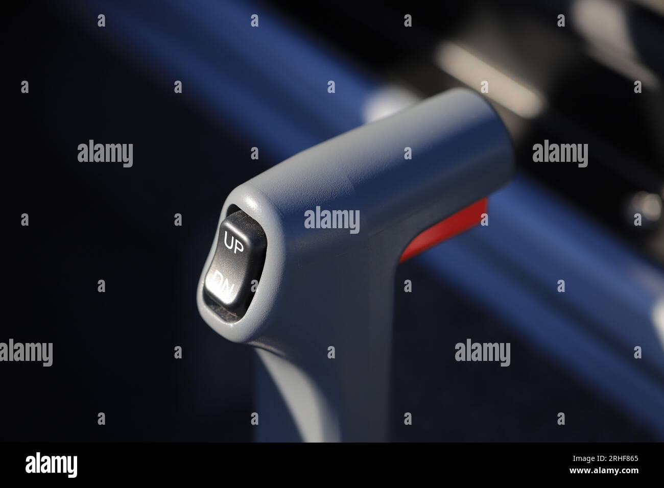 Motor boat throttle control. Handle gas on the boat Stock Photo - Alamy