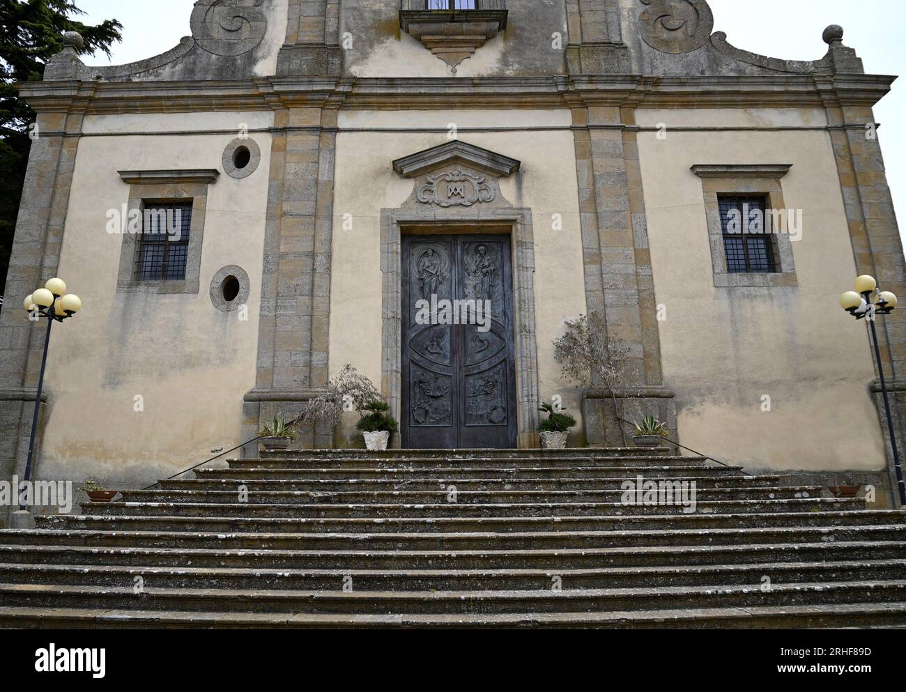 Antique portal of the Sicilian Gothic Basilica San Pietro e Santa Maria ...