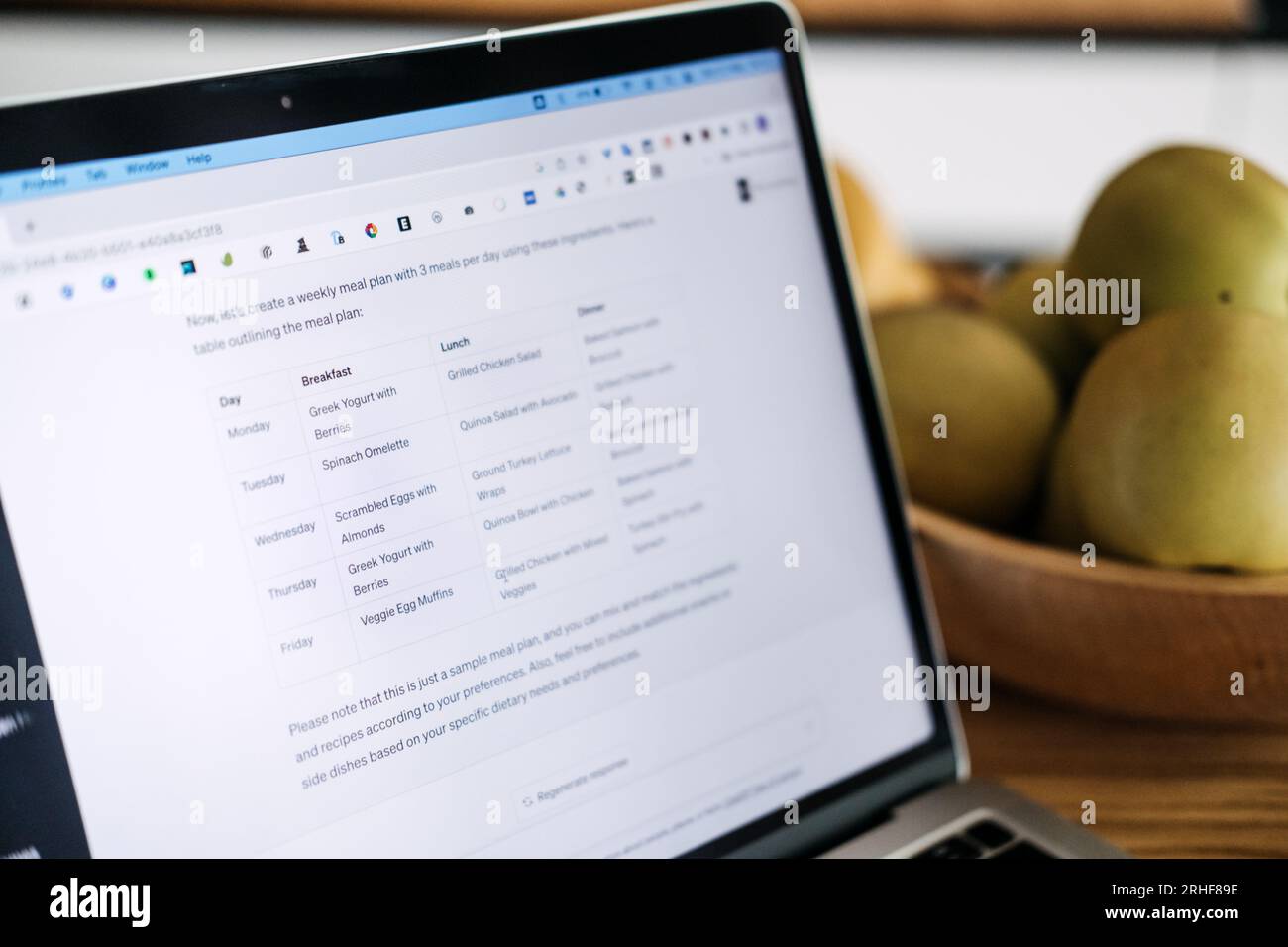 How to Create a Healthy Meal Plan, diet Using ChatGPT. Screen with ...