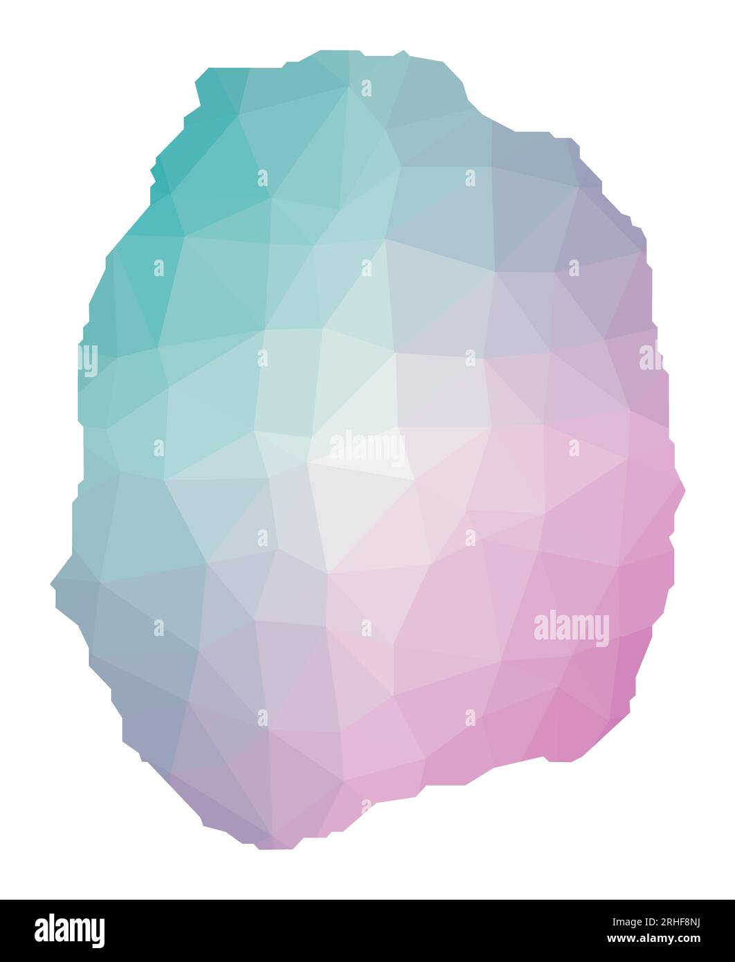 Polygonal map of Nevis. Geometric illustration of the island in emerald ...