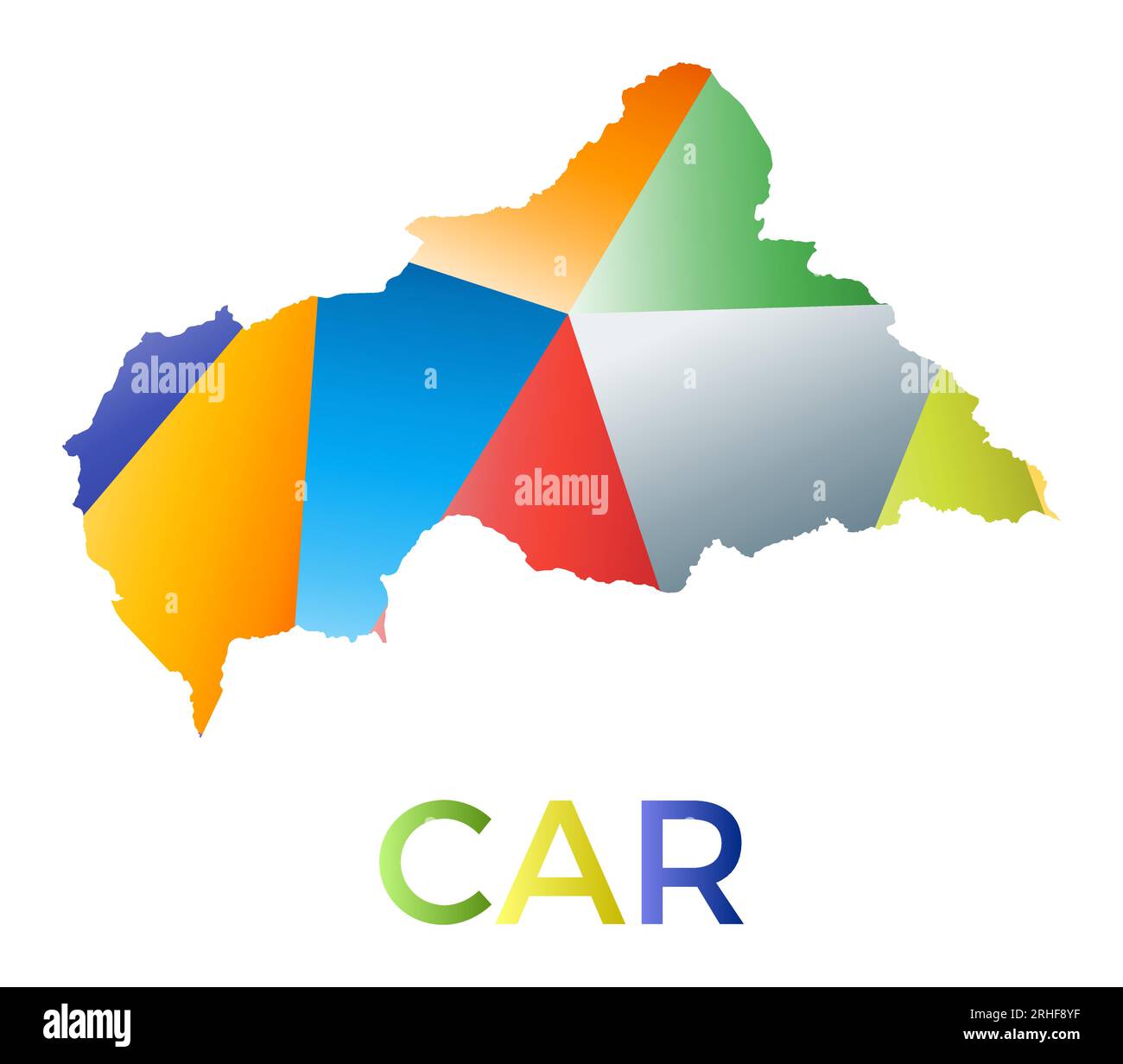 Bright colored CAR shape. Multicolor geometric style country logo ...