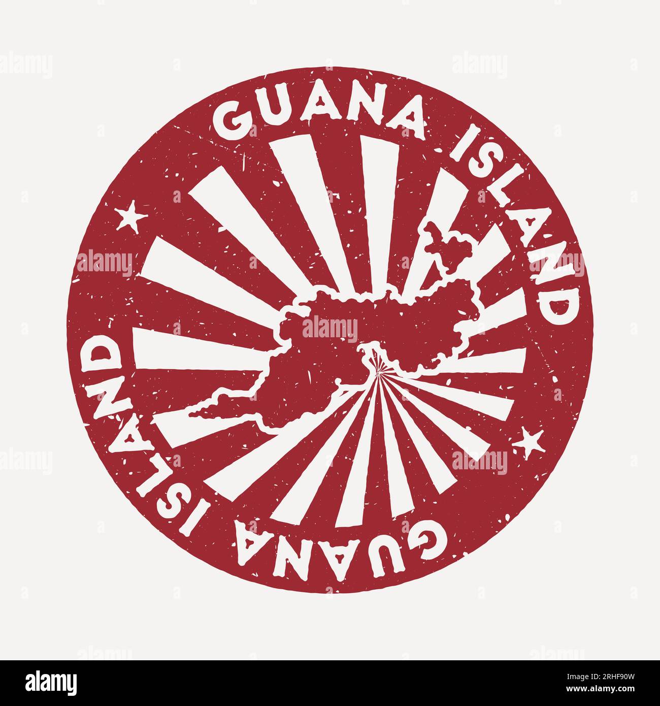 Guana Island stamp. Travel red rubber stamp with border shape, vector ...