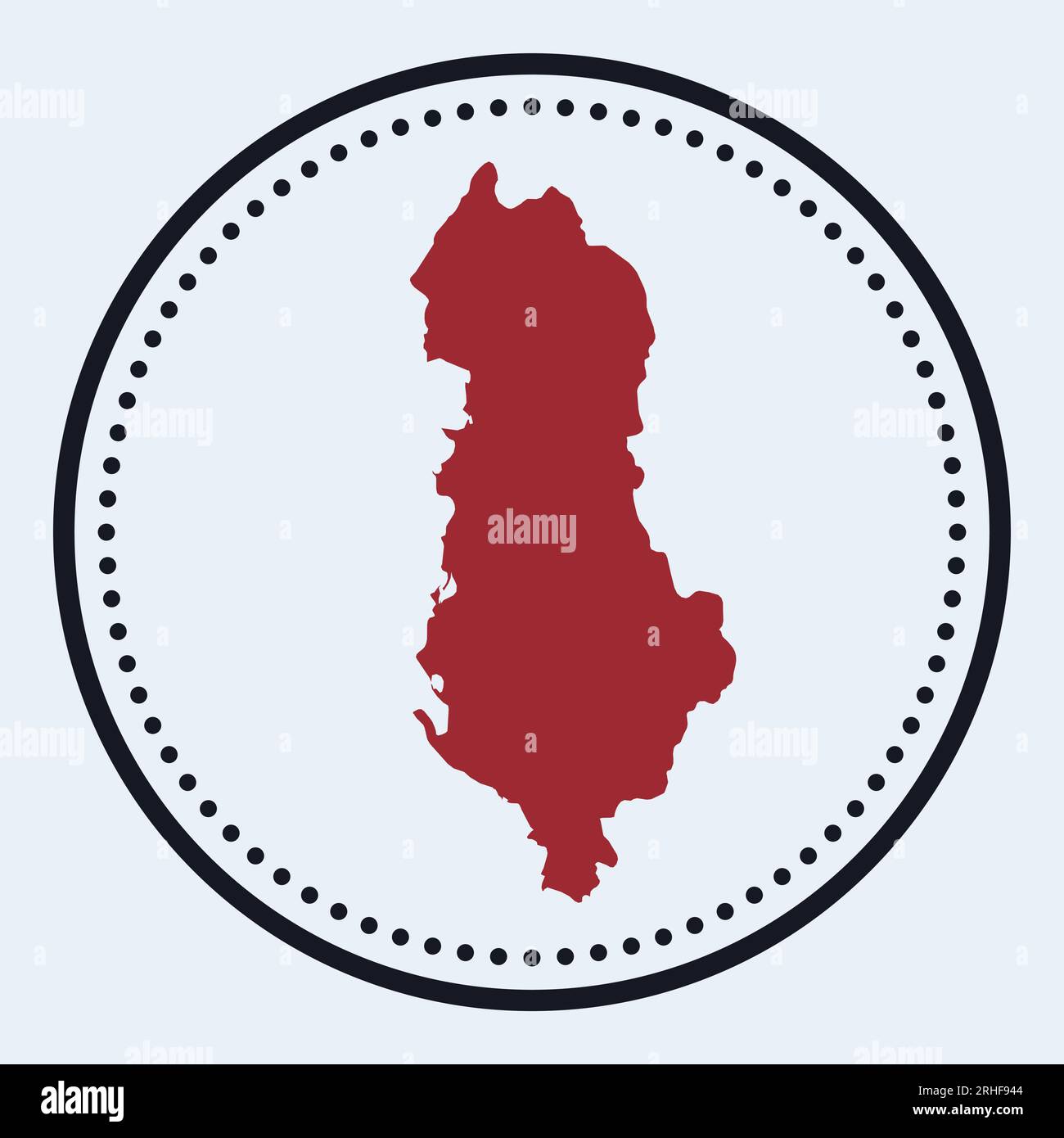 Albania round stamp. Round logo with country map and title. Stylish ...