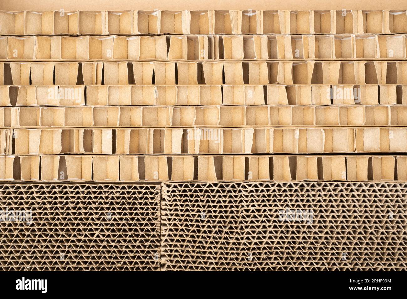Cardboard packing material. Texture of corrugated paper sheets made ...