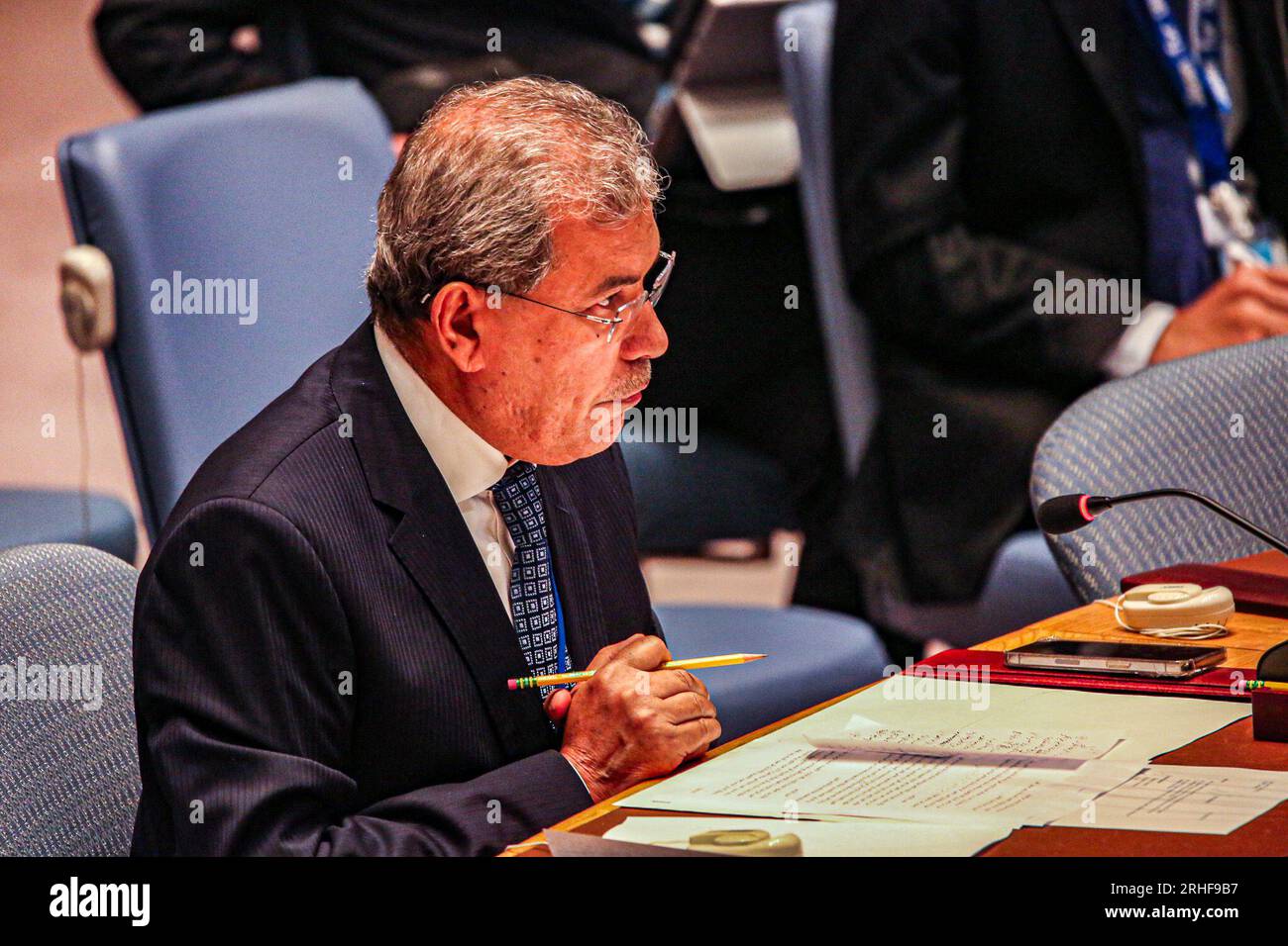 New York, New York, USA. 16th Aug, 2023. Yemen Permanent Ambassador to ...