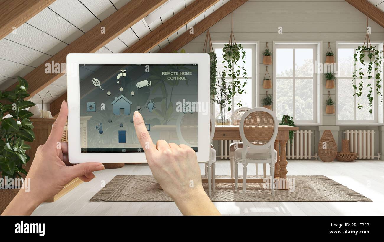 Smart remote home control system on a digital tablet. Device with app ...