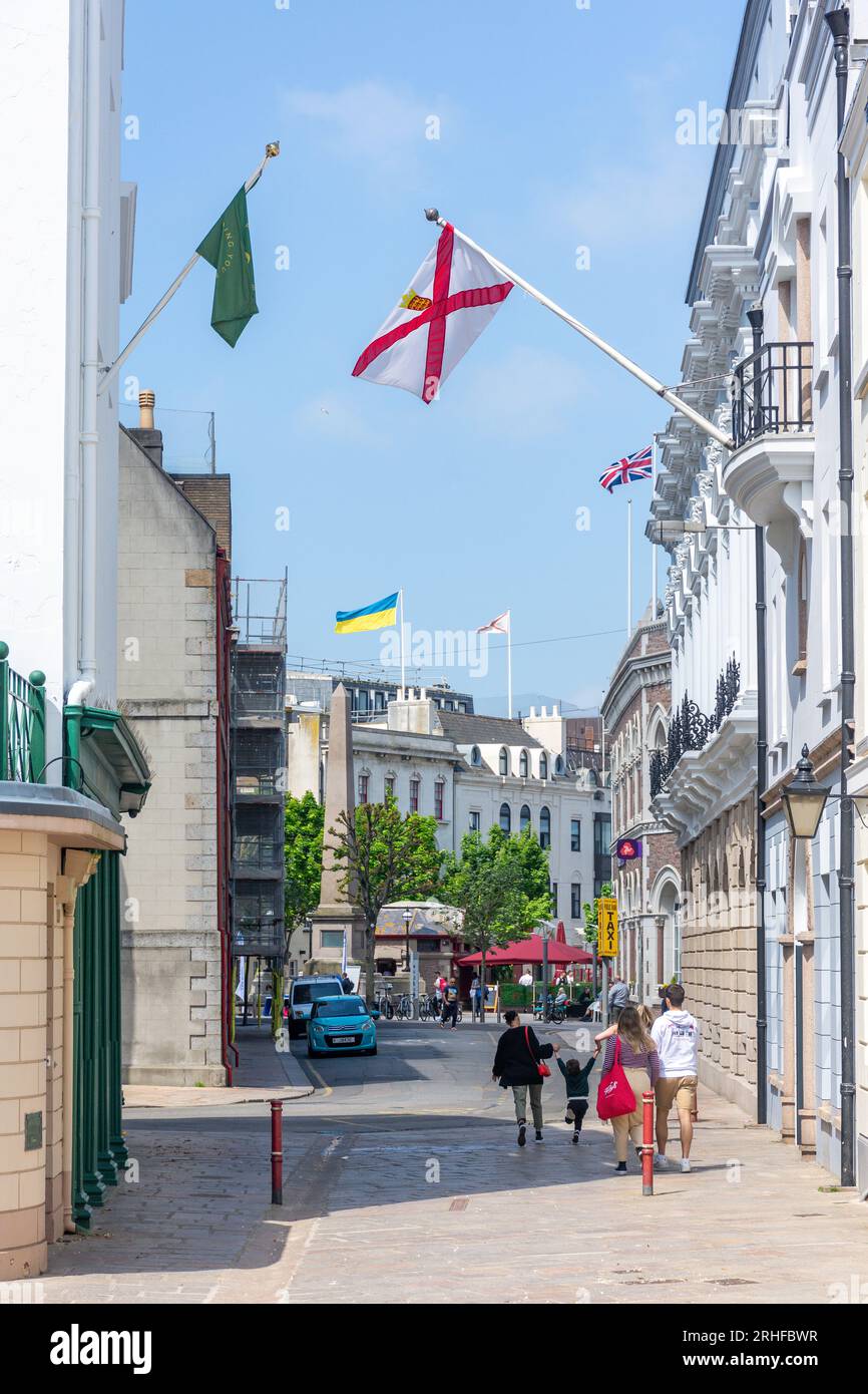 Library Place from Royal Square, St Helier, Jersey, Channel Islands ...