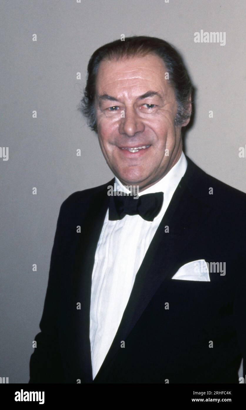 Rex Harrison was an award winning English actor, in a frontal close-up ...