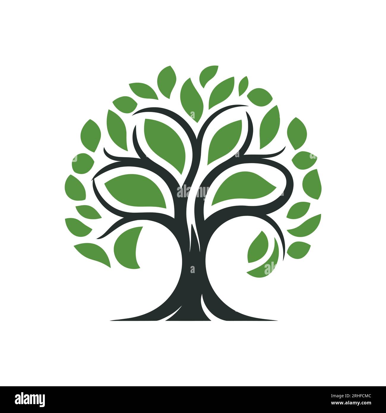 Tree logo, tree of life icon on white background. Vector illustration ...
